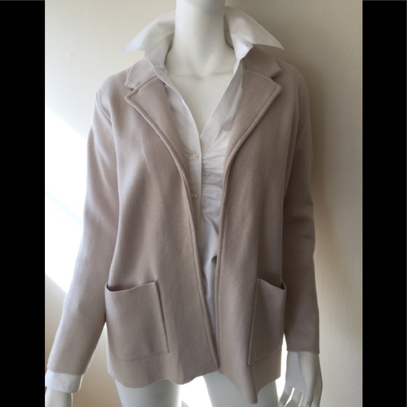 Magaschoni | Jackets & Coats | Nwt Magaschoni Tan Cardigan Jacket ...